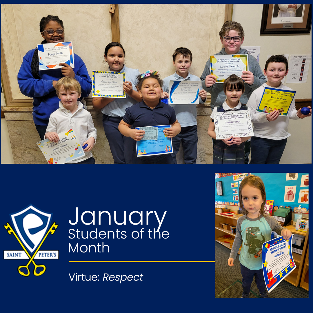 January Students Of The Month St Peter s School